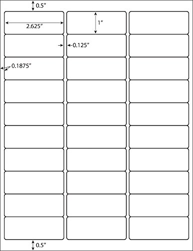 SJPACK 30-up Labels 3000 Stickers 100 Sheets 2.625 x 1 FBA Address Labels White Mailing Labels For Laser and Injet Printers