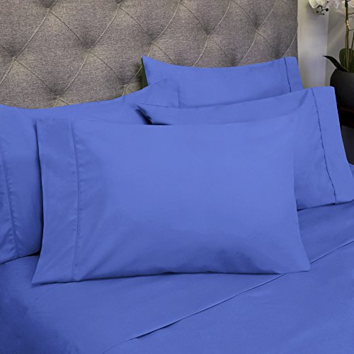 King Size Bed Sheets - 6 Piece 1500 Supreme Collection Fine Brushed Microfiber Deep Pocket King Sheet Set Bedding - 2 Extra Pillow Cases, Great Value, King, Royal Blue