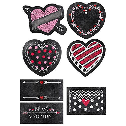 Creative Teaching Press Incentives, Wall Décor Chalk Hearts Cut Outs, 6", CT 6076