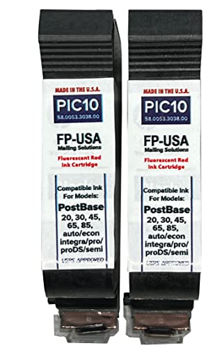 FP PostBase PIC10 Fluorescent Red Ink Cartridge Set Franco Postalia