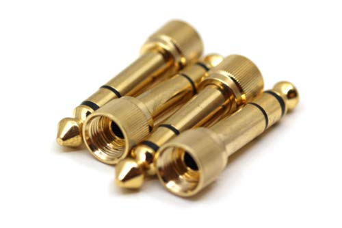 VinnysGear 3.5mm to 1/4 Screw On Stereo Adapters for Headphones (4pc Studio Pack)