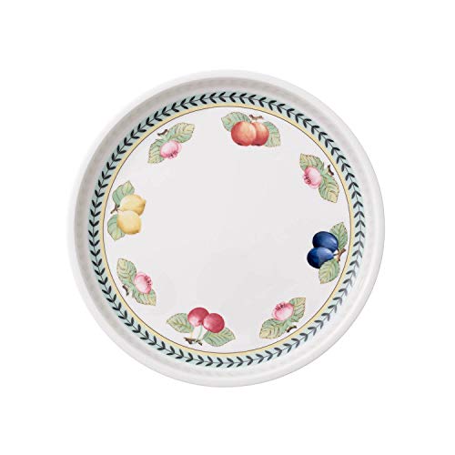 Villeroy & Boch French Garden Baking Round Serving Plate/Lid, 10.25 in, White/Colorful