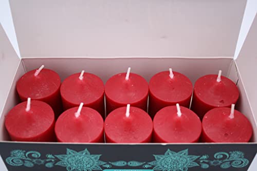 Enlightened Ambience Dickens Christmas Scented Red Votive Candles 10 Pack