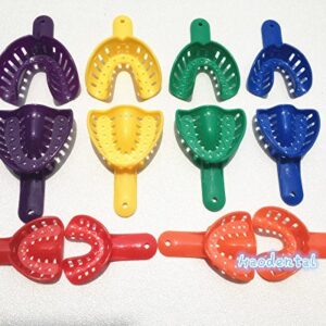 12pcs Dental Impression Tray Plastic New 6 Sizes Autoclavable for Adult/Children