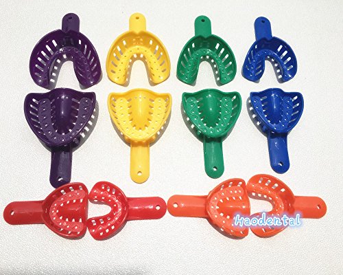 12pcs Dental Impression Tray Plastic New 6 Sizes Autoclavable for Adult/Children