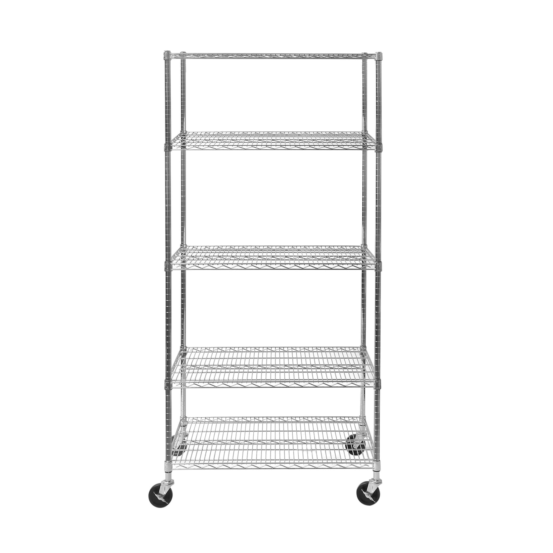 Seville Classics UltraDurable Heavy Duty NSF Solid Steel Wire Rack Storage Unit, Organizer for Garage, Warehouse, Office, Restaurant, Classroom, Kitchen, Steel, 5-Tier Shelving, 36" W x 24" D