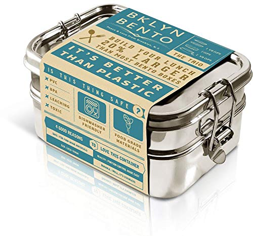 Stainless Steel Bento Box Lunch Box, A Large Metal 3 Compartment Tiffin Food Container Lunchbox For Boys Girls & Adults, Eco Friendly Meal Prep Food Container Storage For School or Work