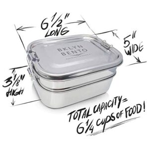 Stainless Steel Bento Box Lunch Box, A Large Metal 3 Compartment Tiffin Food Container Lunchbox For Boys Girls & Adults, Eco Friendly Meal Prep Food Container Storage For School or Work