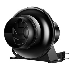 vivosun d4 4 inch 195 cfm inline duct ventilation fan hvac vent blower for hydroponics grow tent