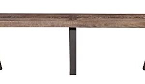 Alpine Furniture Prairie Bench, 75" W x 14" D x 18" H, Reclaimed Natural and Black Finish