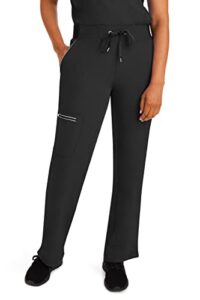 healing hands womens scrubs pants 6 pocket hh360 9151 nisha waistband drawstring premium scrub pant athletic design black l