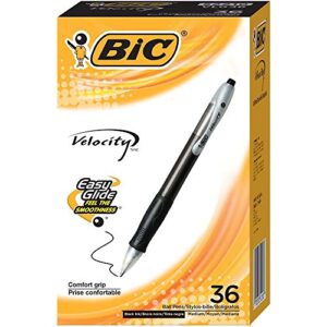 BIC Velocity Retractable Ball Pen, Medium Point (1.0mm), Black, 36-Count