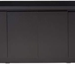 Manhattan Comfort Viennese Collection Mirrored Buffet Cabinet/Dining Console with Compartment Shelves, 62.99" Inches, Black Matte