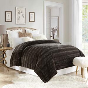 Swift Home Micro-Mink Full/Queen Faux Fur Blanket, Mink