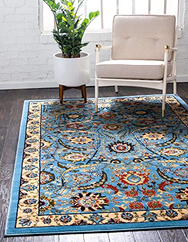 Unique Loom Espahan Collection Area Rug - Cape Cod (2' 2" x 3' 1" Rectangle, Blue/ Black)