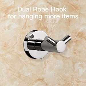 CRO DECOR Towel Hooks Bathroom Coat Hook Stainless Steel Heavy Duty Door Hanger Towel Robe Cabinet Closet Sponges Wall Hook, Chrome Polished Finish