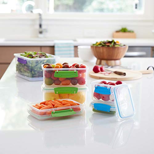 Sistema 20-Piece Food Storage Containers with Lids and Salad Dressing and Condiment Containers, Dishwasher Safe, Color May Vary