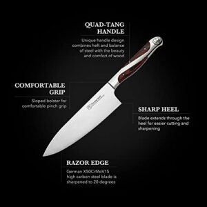 Hammer Stahl 6-Inch High Carbon Chef Knife | Versatile Cooking Knife for Chopping, Slicing & Precision Cutting | German Forged Sharp Kitchen Knife | Ergonomic Quad-Tang Pakkawood Handle & Gift Box