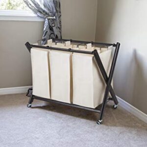 GreenWay Deluxe Steel Triple Laundry Sorter