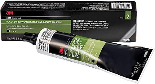 3M 08008 Super Weatherstrip Adhesive, 08008, Black, 5 oz Tube