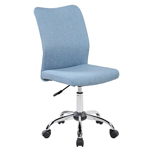 Techni Mobili Modern Office Chair with Height Adjustment, Technical Executive Task Chair with Non Marking Caster Wheels, Blue