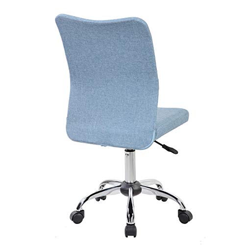 Techni Mobili Modern Office Chair with Height Adjustment, Technical Executive Task Chair with Non Marking Caster Wheels, Blue