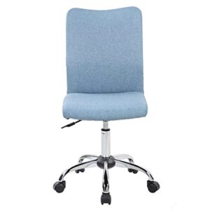 Techni Mobili Modern Office Chair with Height Adjustment, Technical Executive Task Chair with Non Marking Caster Wheels, Blue