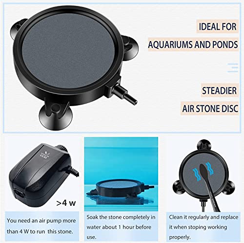 Pawfly Aquarium 4 Inch Air Stone Disc Bubble Diffuser Release Tool for Air Pumps Buckets Fish Tanks Ponds DWC Reservoirs and Circulation System