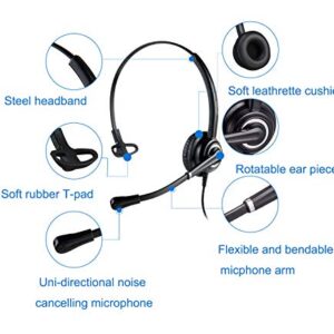 MAIRDI Telephone Headset with RJ9 Jack & 3.5mm Connector for Landline Deskphone Cell Phone PC Laptop, Office Headset with Microphone for Call Center, Work for Cisco Phone 7941 7965 6941 7861 8811