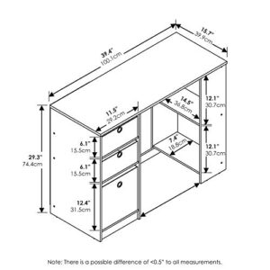 FURINNO Computer Study Writing Desk, Espresso, Model:15110EXBR