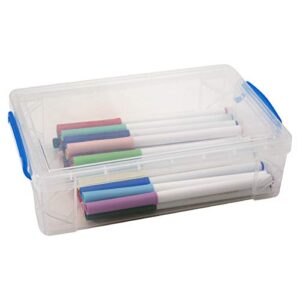 advantus super stacker storage case, 2.6" x 5.5" x 9", clear