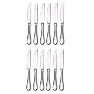 mikasa bravo premium stainless steel steak knife, silver (set of 12)