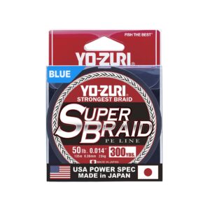 yo-zuri super braid 300 yard spool blue 50 pound line