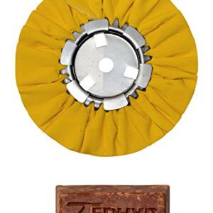 Zephyr Products AWY58-8WB Yellow 8" Airway Buffing Wheel with 1 LB Tripoli Bar Heavy/Medium Cut, 1 Pack