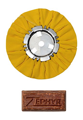 Zephyr Products AWY58-8WB Yellow 8" Airway Buffing Wheel with 1 LB Tripoli Bar Heavy/Medium Cut, 1 Pack