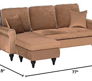 Divano Roma Furniture Classic Sectional, Champaign