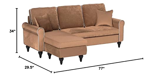 Divano Roma Furniture Classic Sectional, Champaign