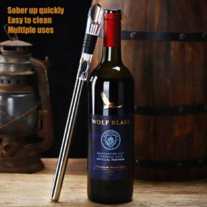 DERGUAM 3-in-1 Stainless Steel Wine Chiller with Wine Aerator and Wine Pourer, Wine Chiller Stick Wine Chiller Rod Fits in all Standard-sized Bottles, for Wine Accessories Wine Lover Christmas Gifts