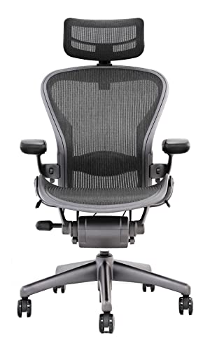 Open Box Herman Miller Aeron Fully Loaded, Adjustable Headrest, Aluminum