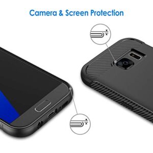 JETech Slim Fit Case for Samsung Galaxy S7 5.1-Inch, Thin Phone Cover with Shock-Absorption and Carbon Fiber Design (Black)