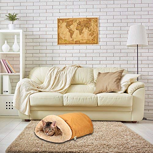 Pet Magasin Self Warming Cat Cave Bed with 4-Way Cat Hideaways