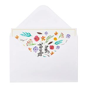 Juvale Assorted Floral Thank You Blank Cards with Envelopes (4x6 In, 48 Pack)