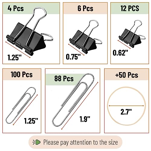 Mr. Pen- Assorted Binder Clips, Paper Clips, Rubber Bands, Paper Clips Jumbo, Paper Clips Small, Binder Clips Small, Binder Clips Medium, Binder Clips Large, Assorted Rubber Bands, Foldback Clips