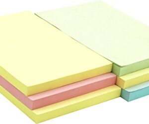 4A Sticky Notes,4 x 6 Inches,Large Size,Pastel Assorted,Self-Stick Notes,100 Sheets/Pad,6 Pads/Pack,4A 406x6