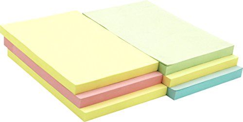 4A Sticky Notes,4 x 6 Inches,Large Size,Pastel Assorted,Self-Stick Notes,100 Sheets/Pad,6 Pads/Pack,4A 406x6