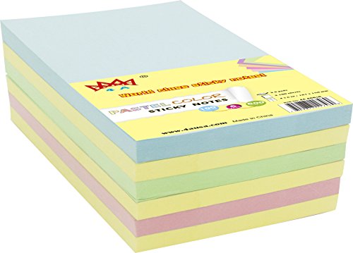 4A Sticky Notes,4 x 6 Inches,Large Size,Pastel Assorted,Self-Stick Notes,100 Sheets/Pad,6 Pads/Pack,4A 406x6