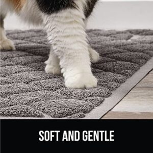 The Original Gorilla Grip 100% Waterproof Cat Litter Box Trapping Mat, Easy Clean, Textured Backing, Traps Mess for Cleaner Floors, Less Waste, Stays in Place for Cats, Soft on Paws, 35x23 Gray