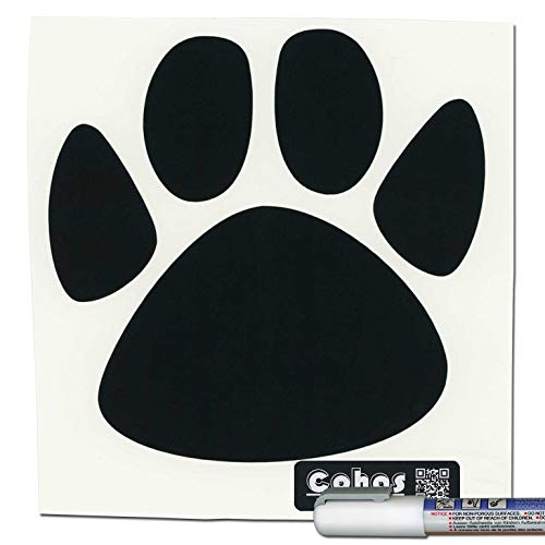 Cohas Chalkboard Labels in Large Paw Print Shape Includes Liquid Chalk Marker and 4 Labels, Fine Tip, White Marker