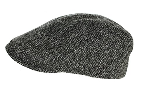 Irish Touring Cap Made in Ireland Fitted Slim Fit Genuine Tweed Charcoal S