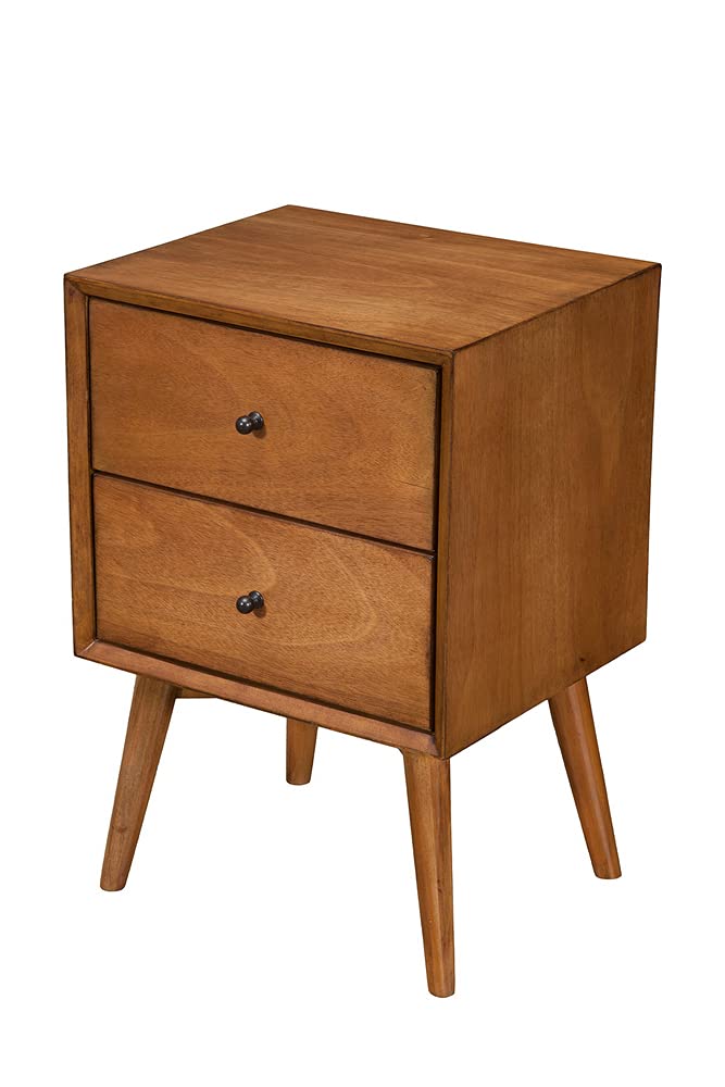 Alpine Furniture Flynn Nightstand, 18" W x 15" D x 26" H, Acorn